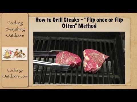 How many times should you flip a steak on the grill?