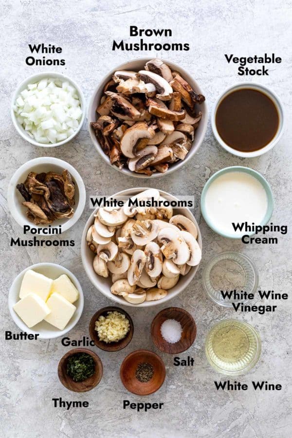 How many types of mushrooms are in a mushroom soup?
