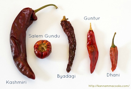 How many types of red chillies are there?