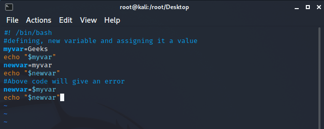 How many types of variables are there in shell script?