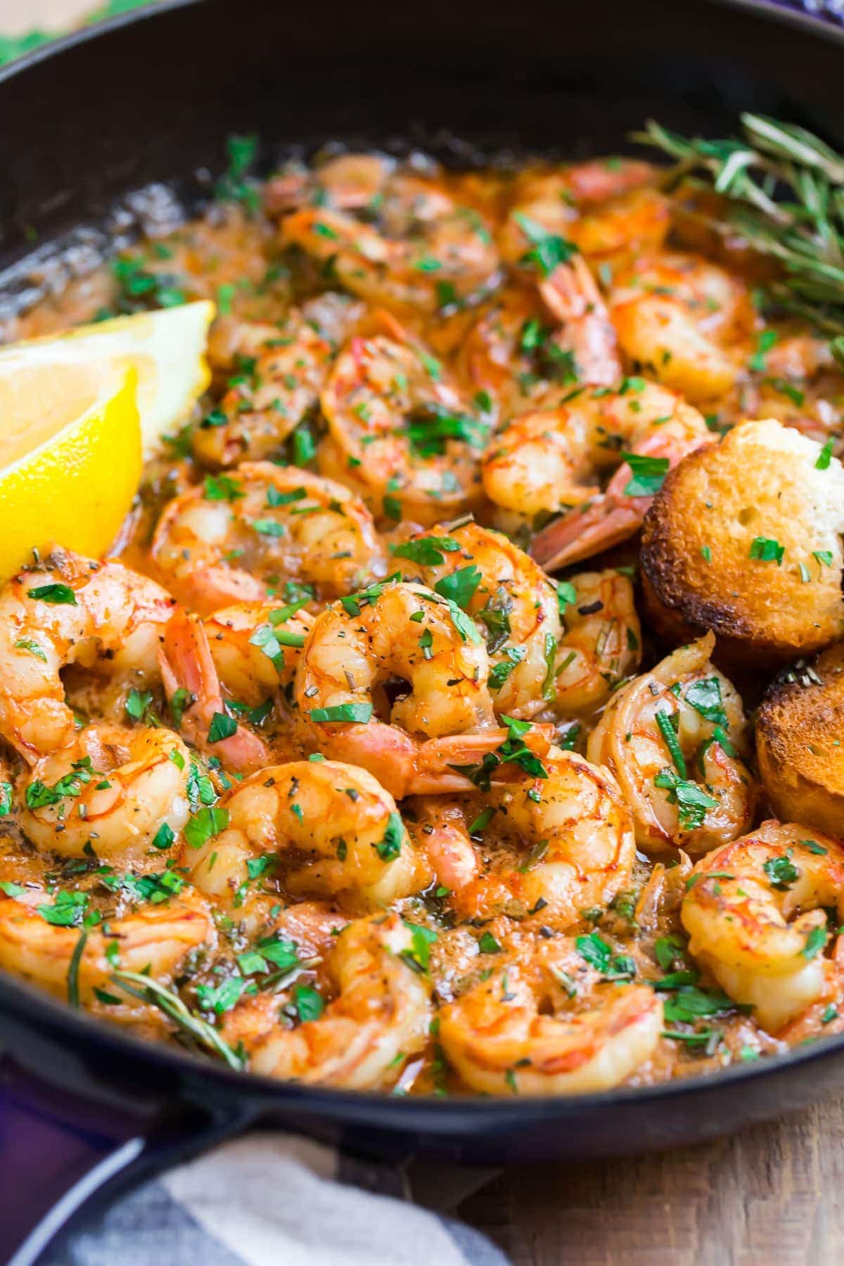 How much butter do you use to cook shrimp?