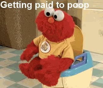 How much do you get paid to poop at work?