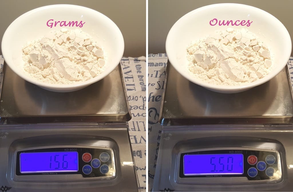 How much does 1gram of flour weigh?