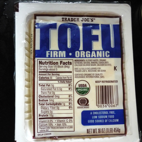 How much does a trader Joe’s tofu block weigh?