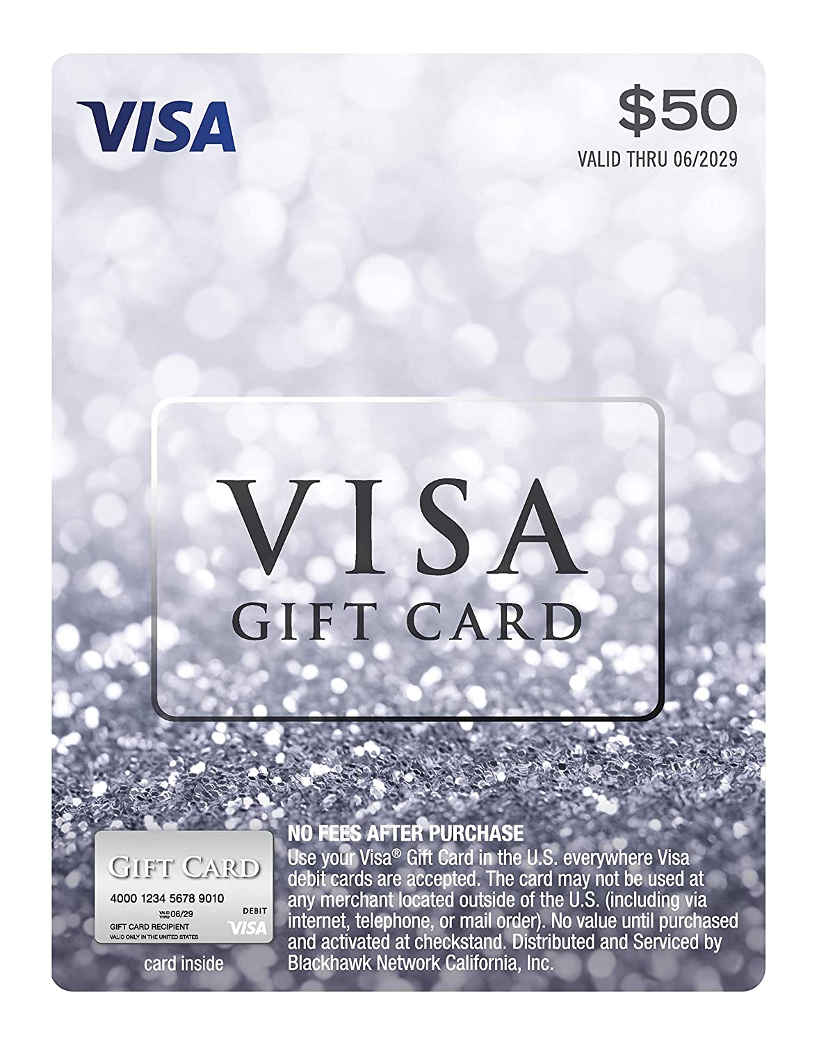 How much does it cost to buy a $50 Visa gift card?