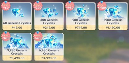 How much does it cost to buy Primogems in Genshin Impact?