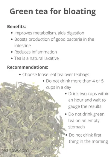 How much green tea should I drink for bloating?