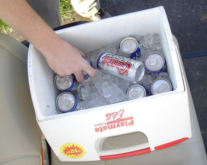 How much ice do you put in a cooler?