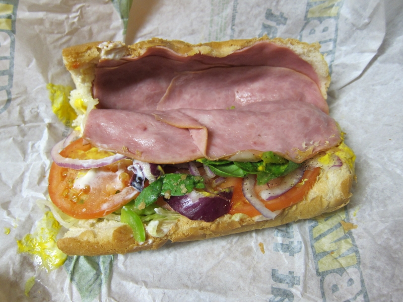 How much is a 12 inch cold cut at Subway?