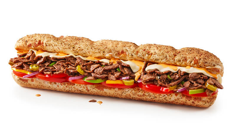 How much is a 12 inch steak and cheese from Subway?