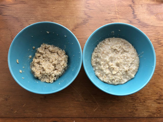 How much is a half cup of oatmeal cooked?