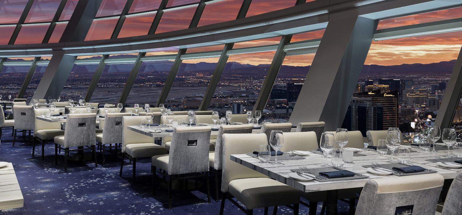 How much is dinner at the top of the stratosphere?