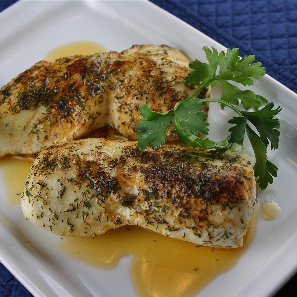 How much parsley do you put on halibut?