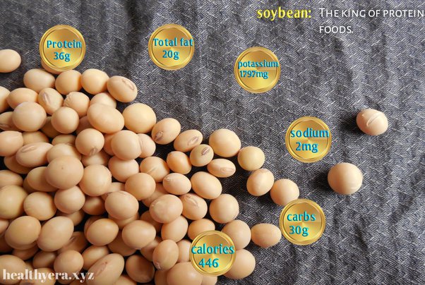 How much protein is in 100 grams of soybeans?