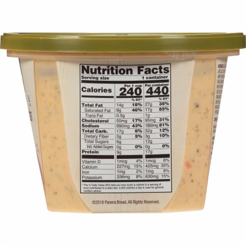 How much protein is in Panera Bread broccoli cheddar soup?