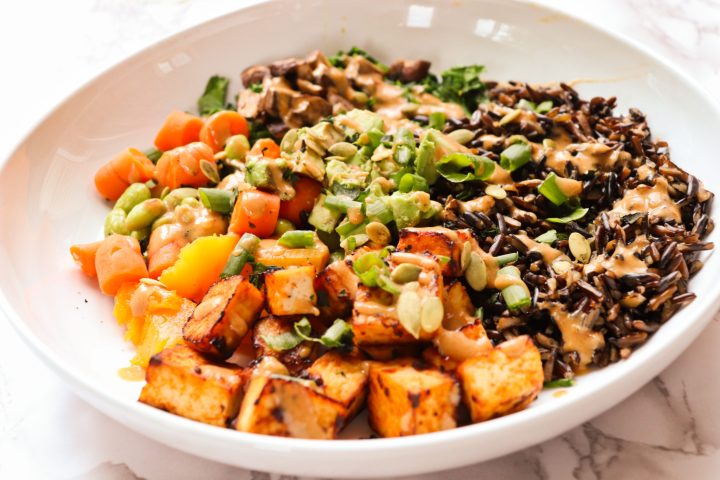 How much protein is in tofu and wild rice?