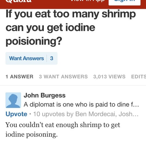 How much shrimp can you eat before you get iodine poisoning?