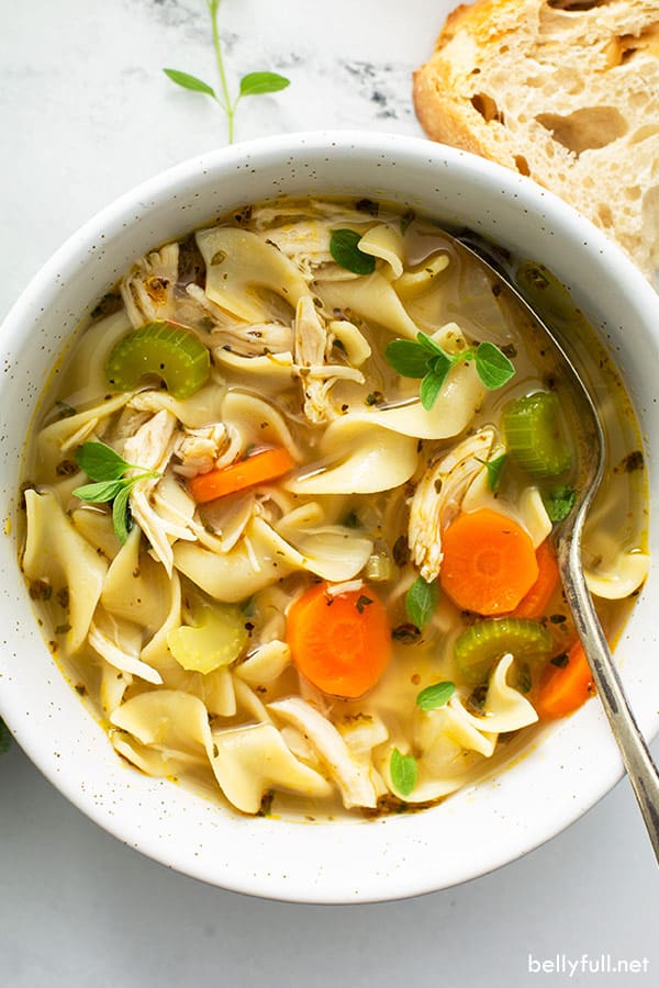 How much sodium is in a bowl of homemade chicken noodle soup?