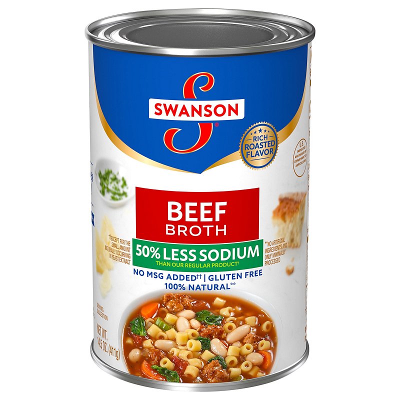 How much sodium is in a can of low sodium beef broth?