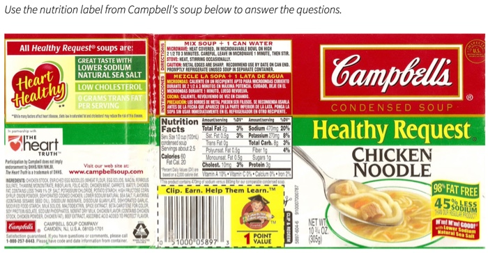 How much sodium is in a single serving of Campbell's Healthy Request soup?