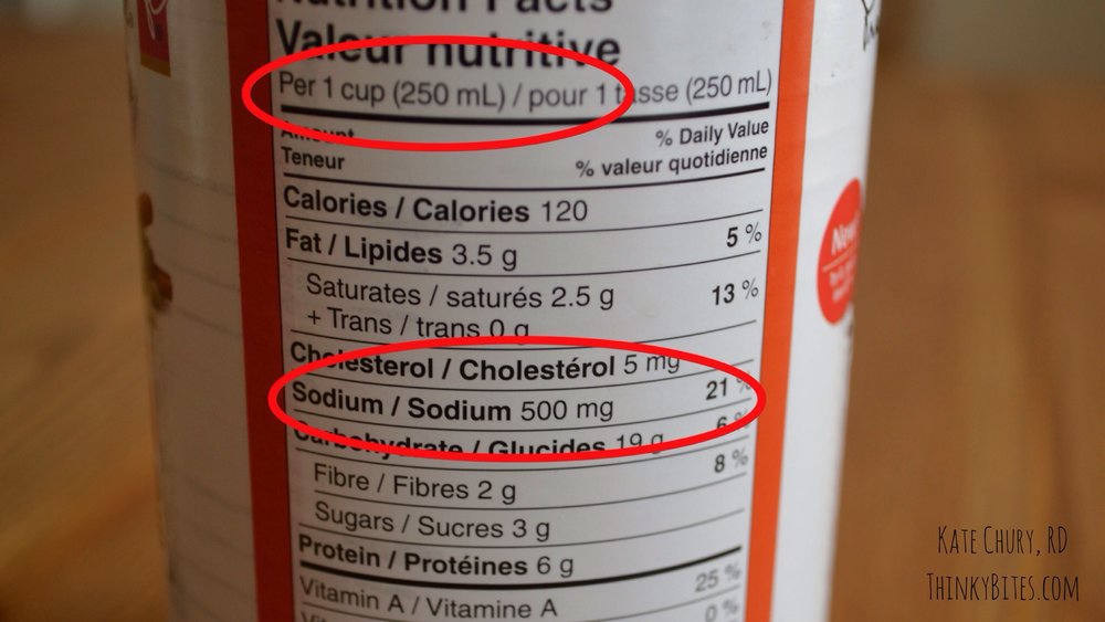 How much sodium is in canned soup?