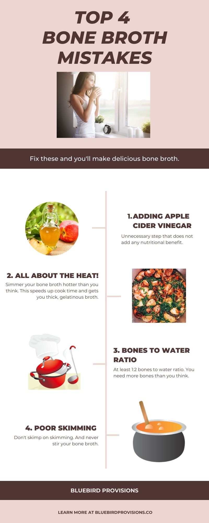 How much vinegar do you put in bone broth?