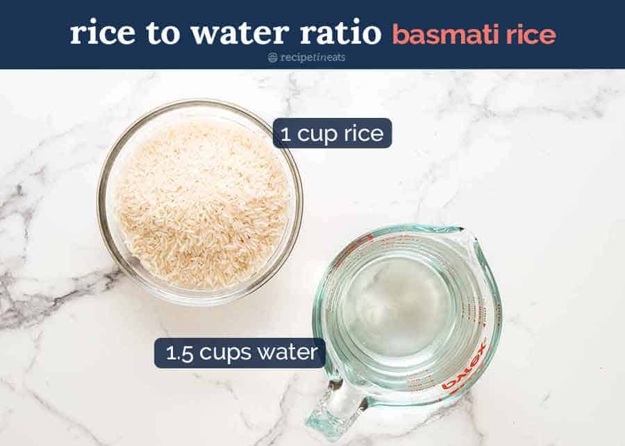 How much water do I need for 2 cups of basmati rice?