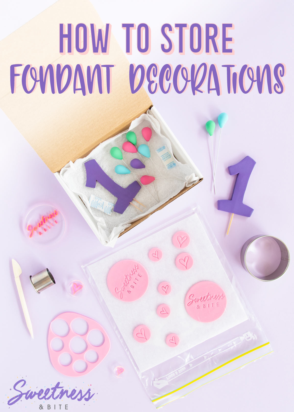 How should fondant decorations be stored in advance?