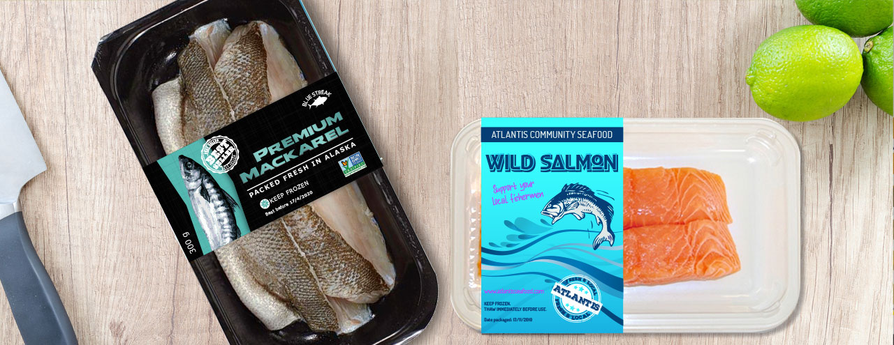 How should frozen fish products be labeled?