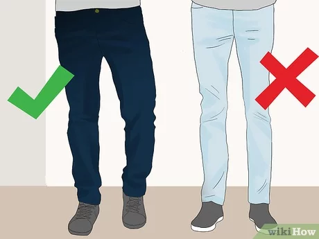 How should men wear jeans to work?