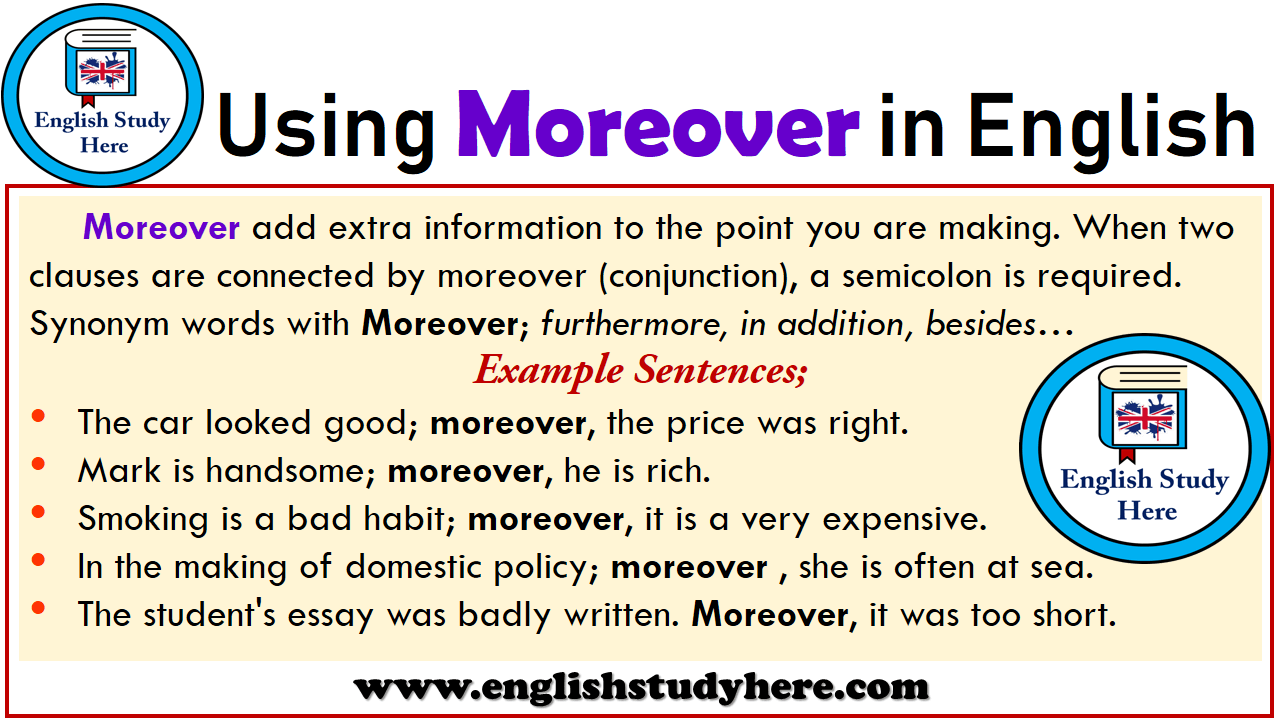 How should moreover be used?