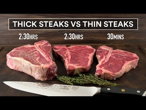 How thick should ribeye steaks be cut?
