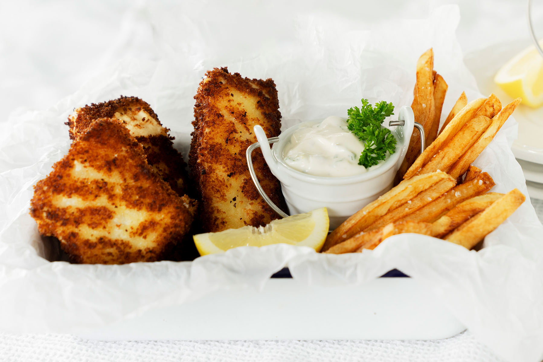 How to cook halibut fish and chips?