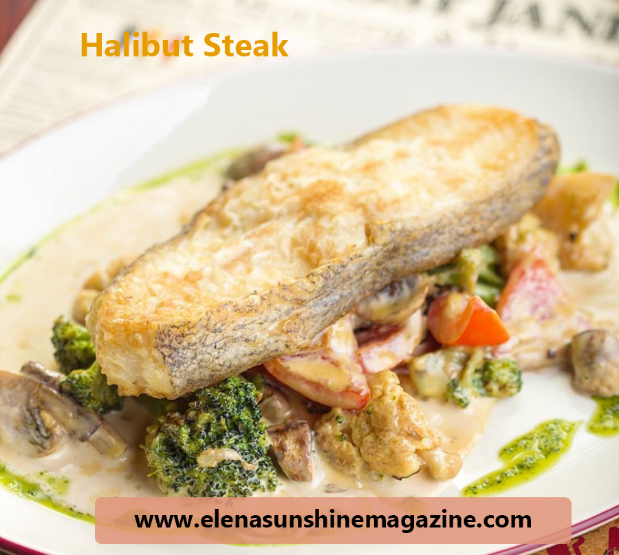 How to cook halibut steak with zucchini?