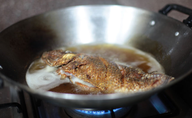 How to keep fish from sticking to pan when frying?
