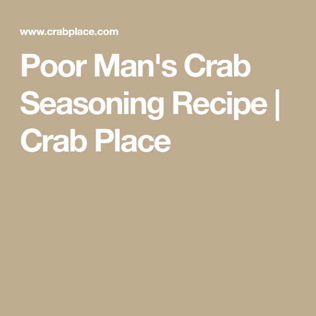 How to make poor man's Crab Seasoning?