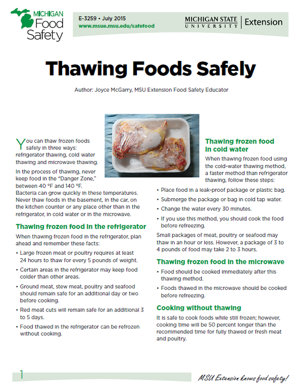 How to safely thaw frozen foods?