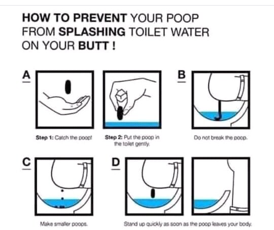 How to stop water from hitting your butt?
