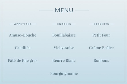 How to understand a menu in French?