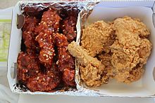 How was fried chicken introduced to Korea?