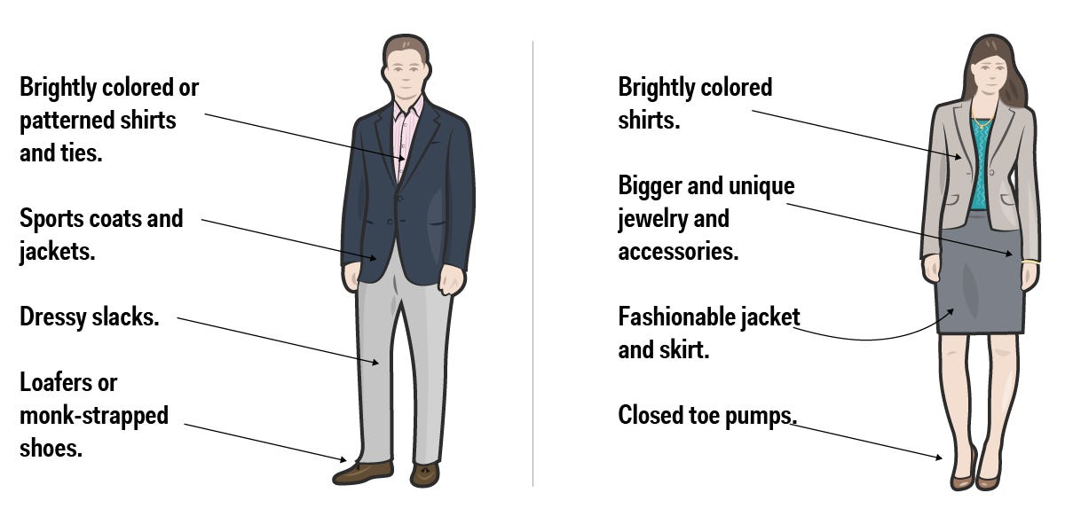 How would you describe smart casual attire?