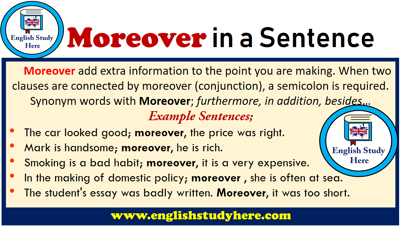 How would you use moreover in a sentence?
