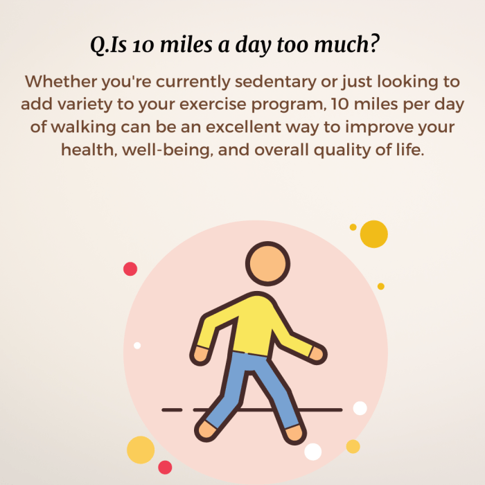 Is 10 miles a day too much?