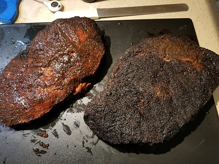Is a brisket done at 165?