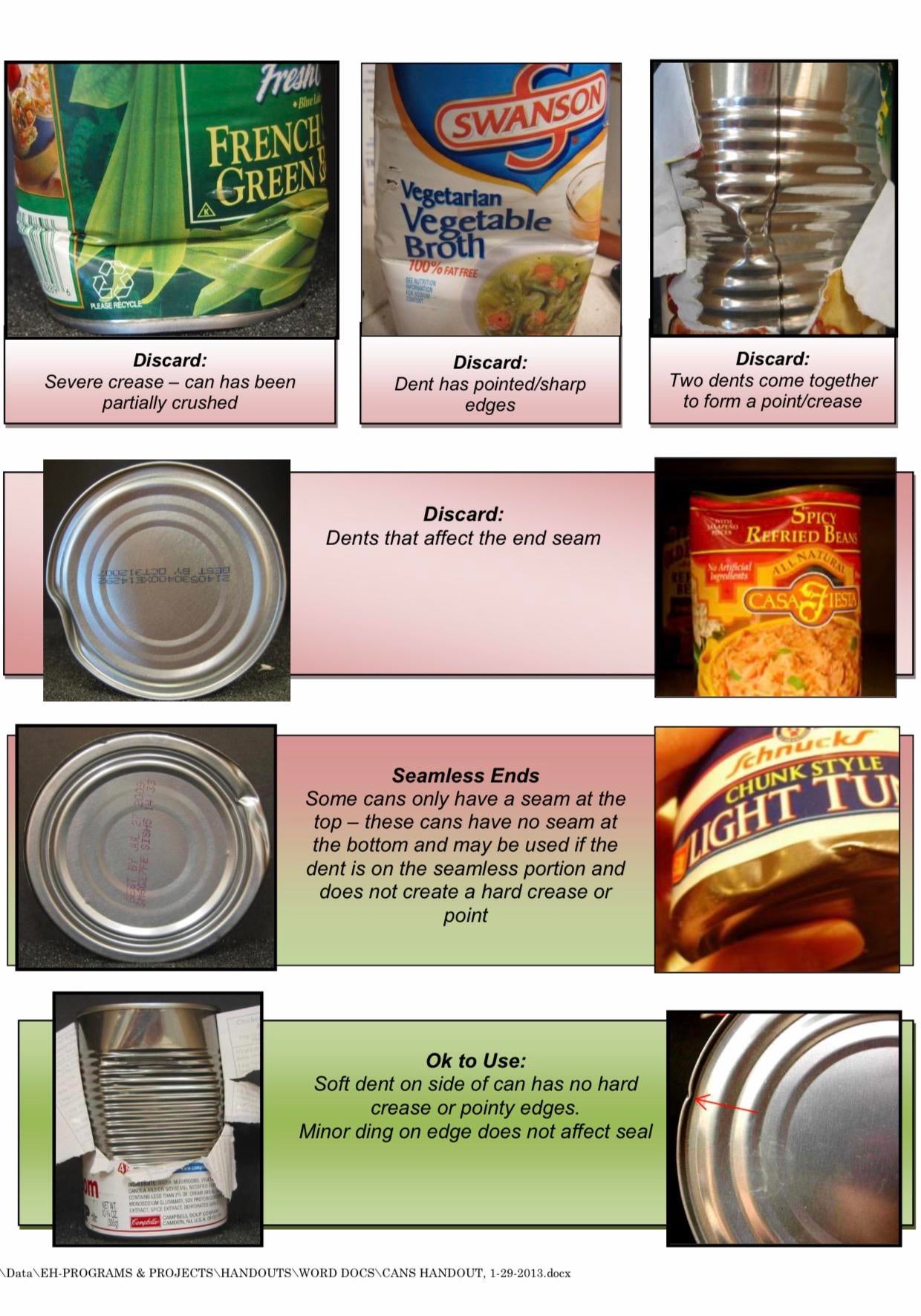 Is a small dent in a can safe?