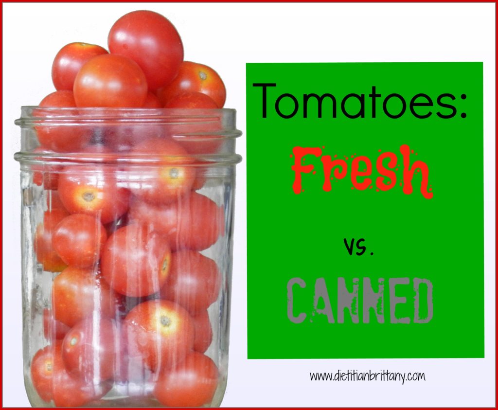 Is canned tomato same as fresh tomato?