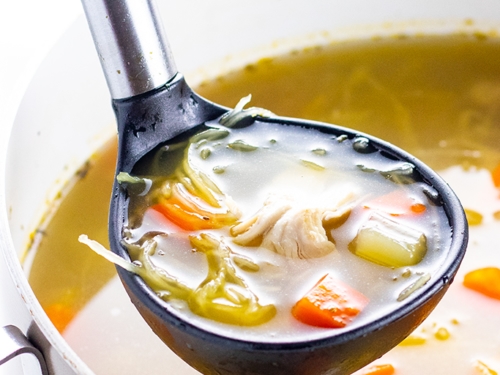 Is chicken soup high in fat?