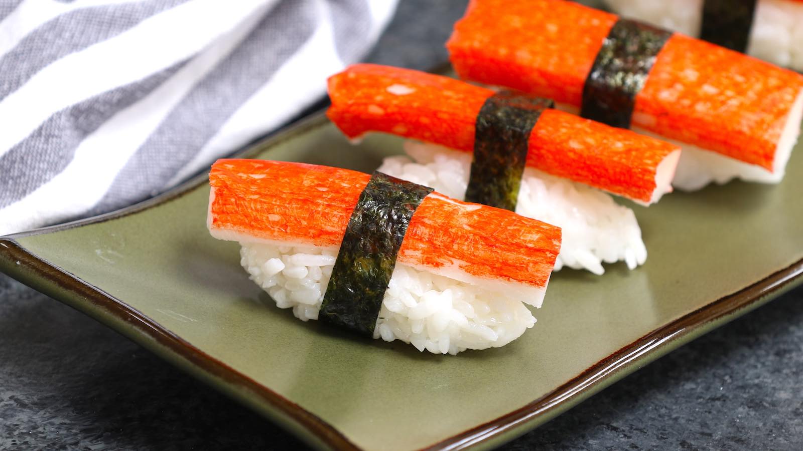 Is imitation crab meat cooked in sushi?