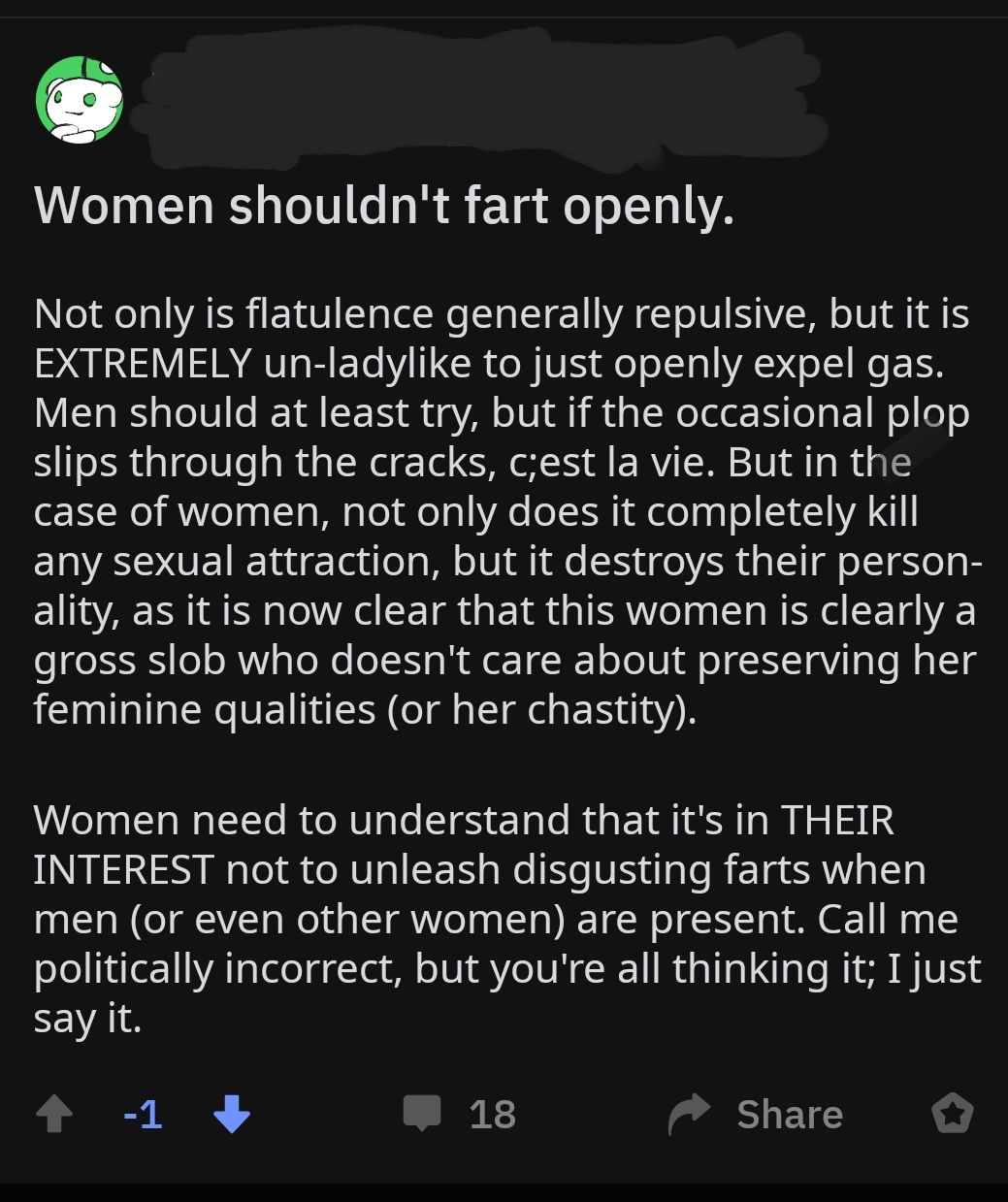 Is it ladylike for a woman to fart?