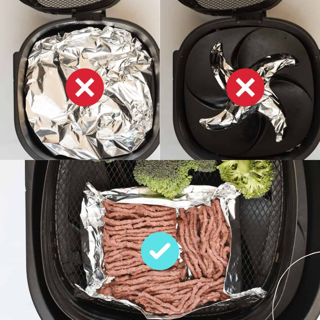 Is it safe to put aluminum foil in Airfryer?